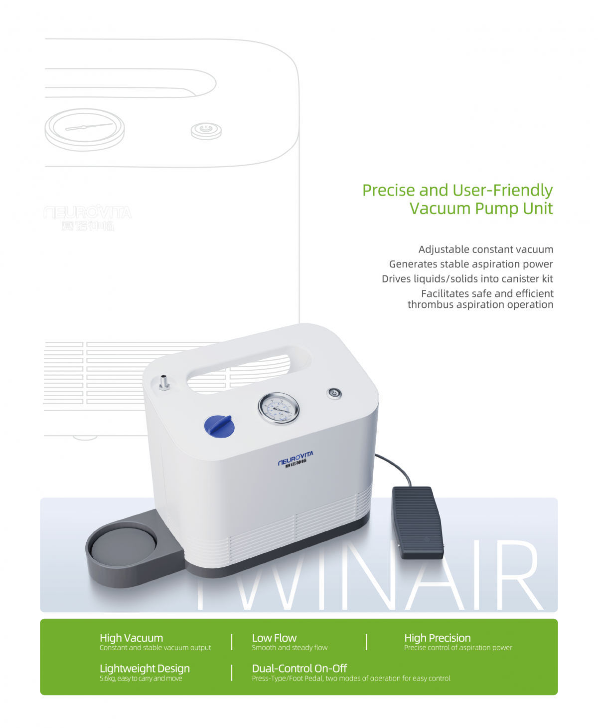 TORR® VACUUM ASPIRATION PUMP & LEATUBE®EXTENSION TUBING KIT - SINOMED